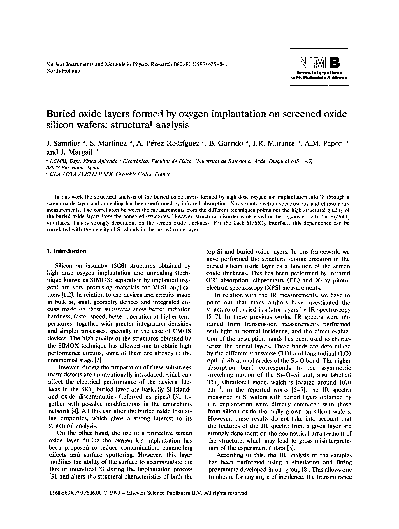(PDF) Buried oxide layers formed by oxygen implantation on screened ...