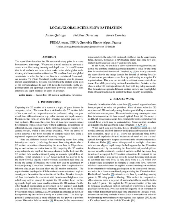 (PDF) Local/global scene flow estimation