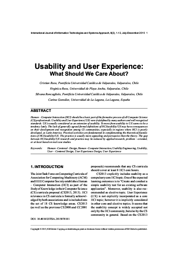 (PDF) Usability and User Experience