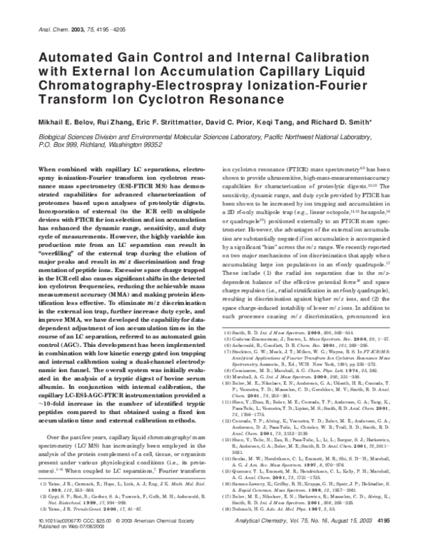 (PDF) Automated Gain Control and Internal Calibration with External Ion ...