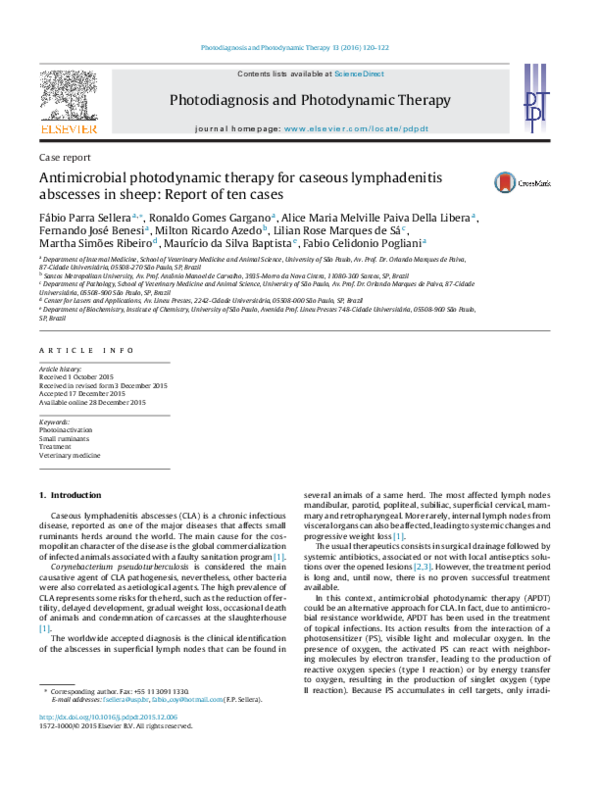 (PDF) Antimicrobial photodynamic therapy for caseous lymphadenitis ...