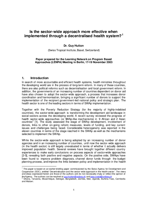 (PDF) Is the sector-wide approach more effective when implemented ...