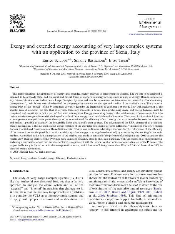 (PDF) Exergy and extended exergy accounting of very large complex ...