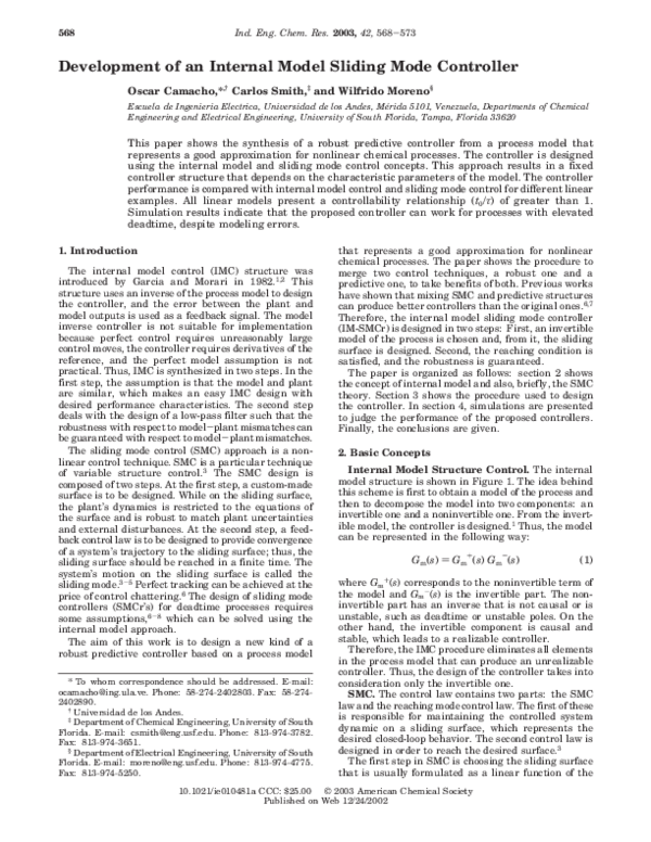 (PDF) Development of an Internal Model Sliding Mode Controller