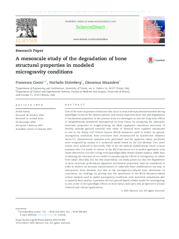 (PDF) A mesoscale study of the degradation of bone structural ...