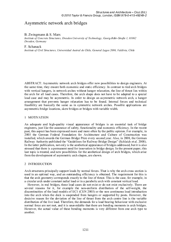 (PDF) Asymmetric network arch bridges