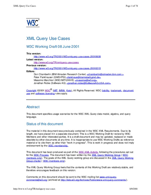 Pdf Xml Query Use Cases