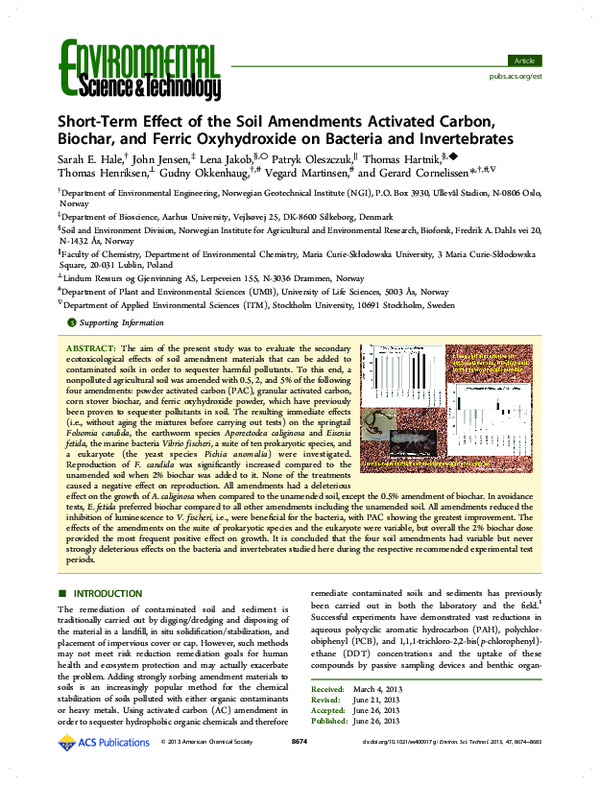 (PDF) Short-Term Effect of the Soil Amendments Activated Carbon ...
