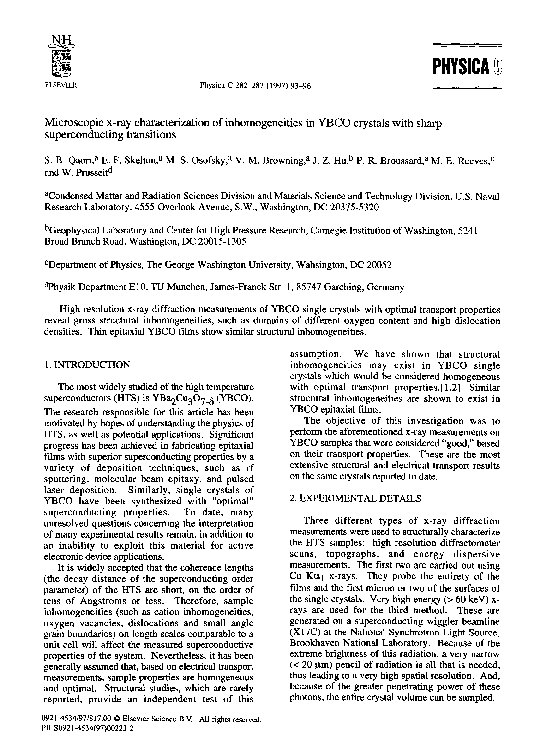 (PDF) Microscopic x-ray characterization of inhomogeneities in YBCO ...