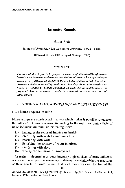 (PDF) Intrusive sounds