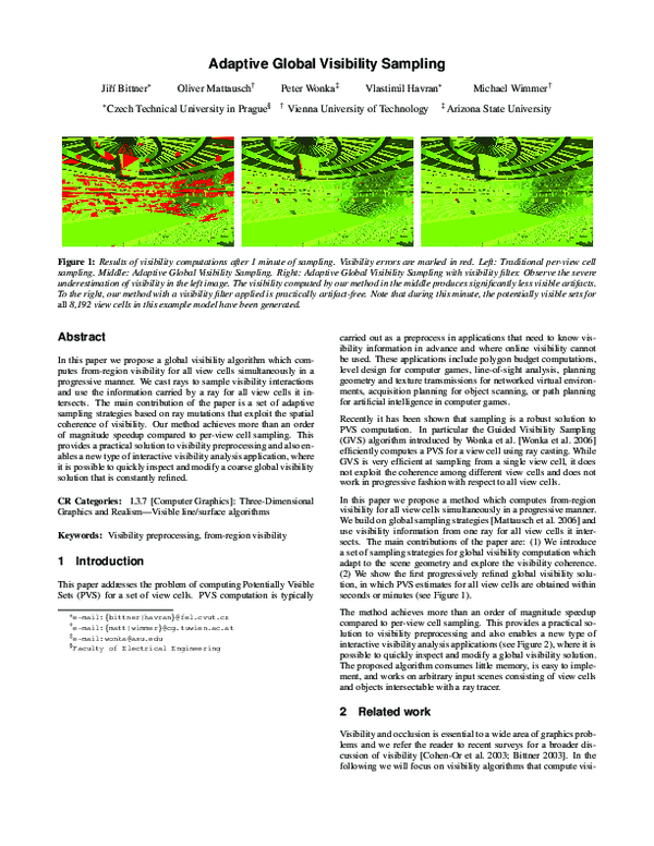 (PDF) Adaptive global visibility sampling