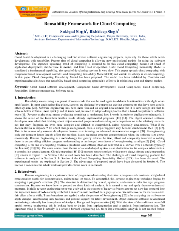 Pdf Reusability Framework For Cloud Computing