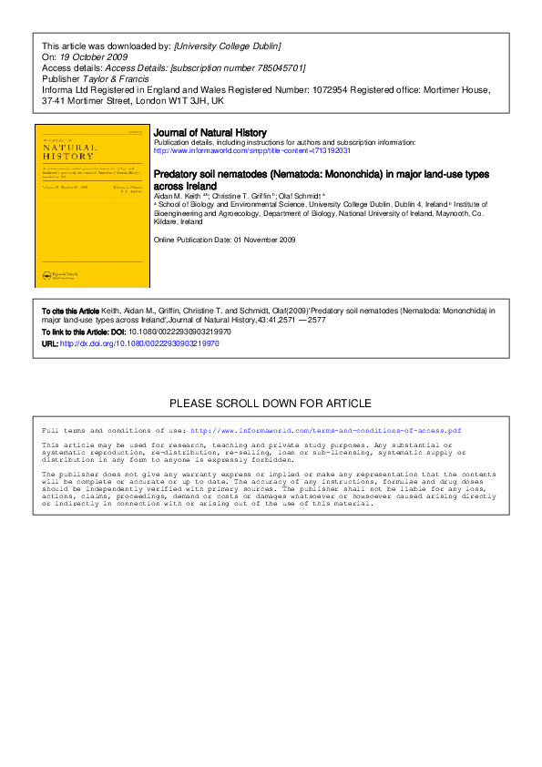 (PDF) Predatory soil nematodes (Nematoda: Mononchida) in major land-use ...