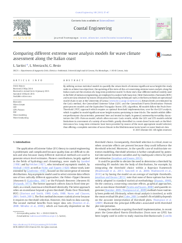 (PDF) Comparing different extreme wave analysis models for wave climate ...