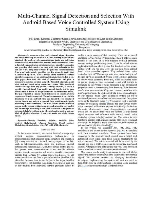 (PDF) Multi-Channel Signal Detection and Selection With Android Based Voice Controlled System ...