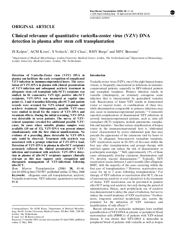(PDF) Clinical relevance of quantitative varicella-zoster virus (VZV ...