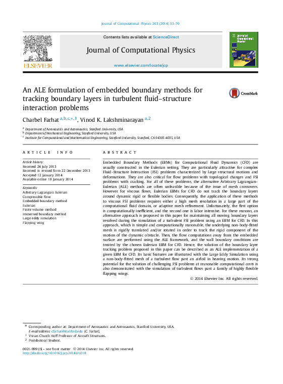 Pdf An Ale Formulation Of Embedded Boundary Methods For Tracking Boundary Layers In Turbulent