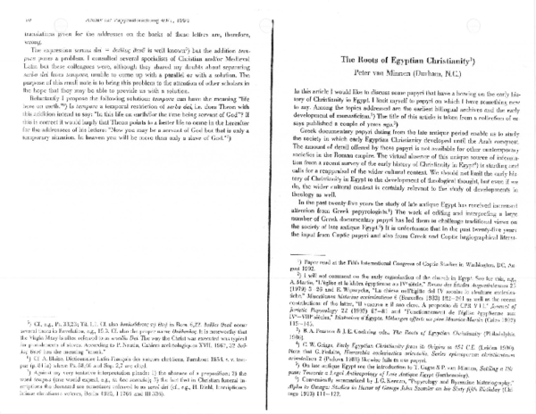 (PDF) The roots of Egyptian Christianity