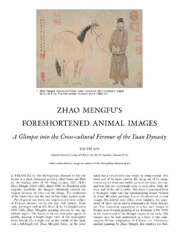 (PDF) Zhao Mengfu's Foreshortened Animal Images: A Glimpse into the ...