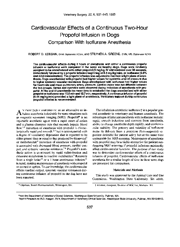 (PDF) Cardiovascular Effects of a Continuous Two-Hour Propofol Infusion ...