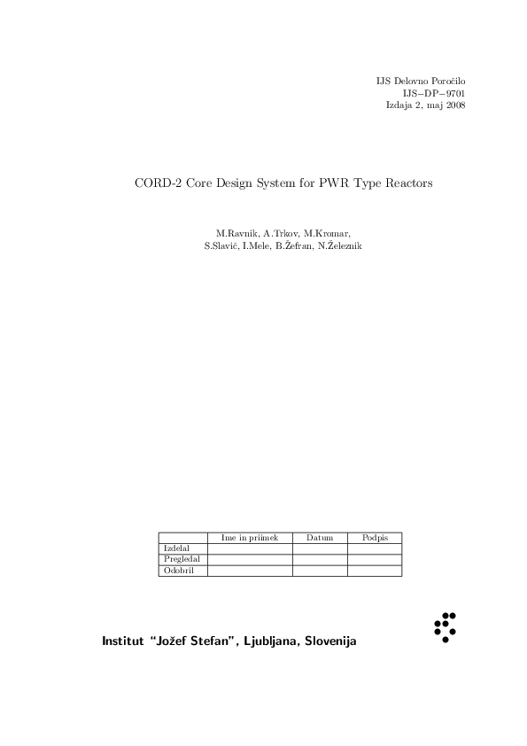 (PDF) CORD-2 Core Design System for PWR Type Reactors