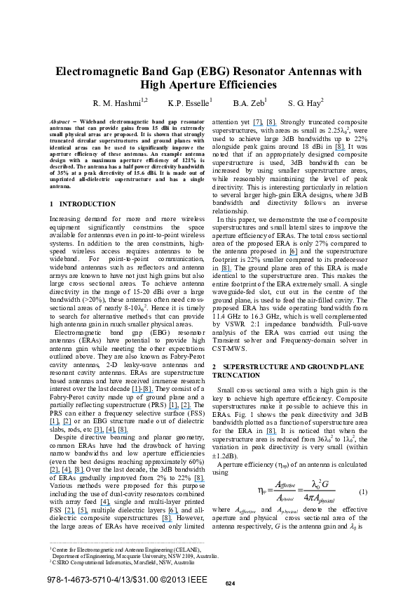 (PDF) Electromagnetic Band Gap (EBG) Resonator Antennas with High ...