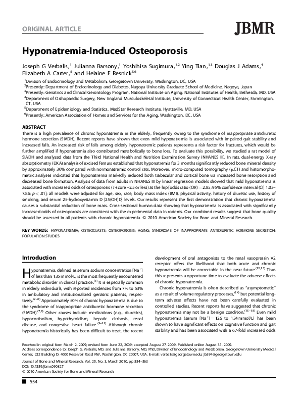 (PDF) Hyponatremia-induced osteoporosis