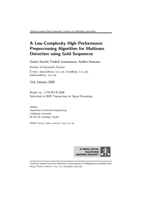Pdf A Low Complexity High Performance Preprocessing Algorithm For Multiuser Detection Using 8739