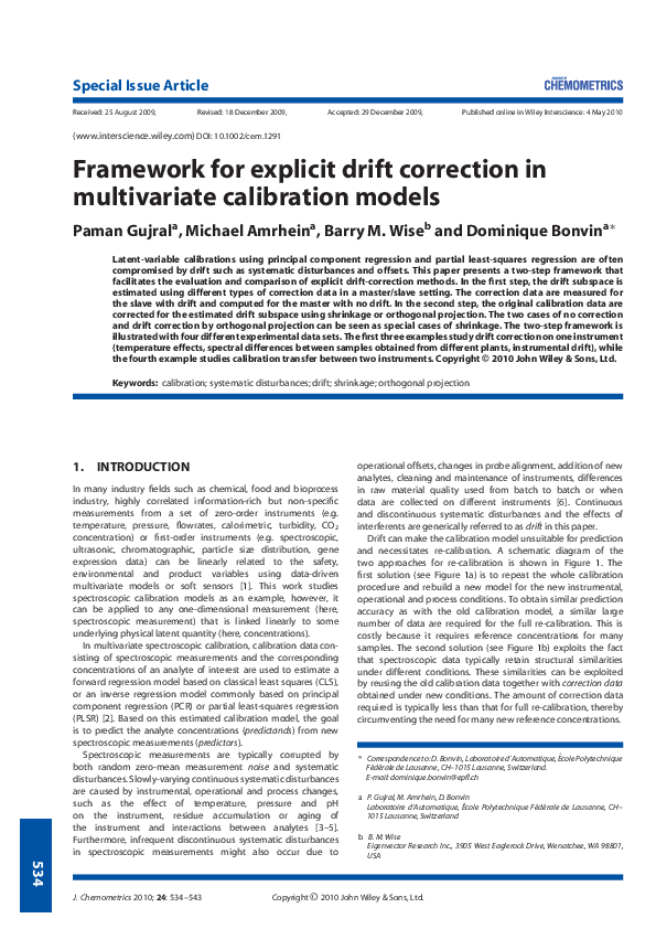 (PDF) Framework for explicit drift correction in multivariate ...