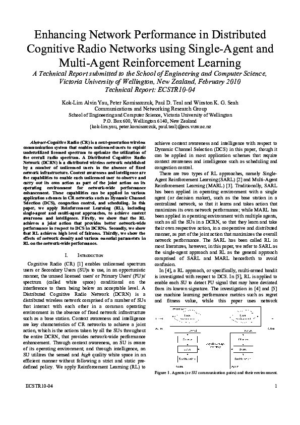 Pdf Enhancing Network Performance In Distributed Cognitive Radio