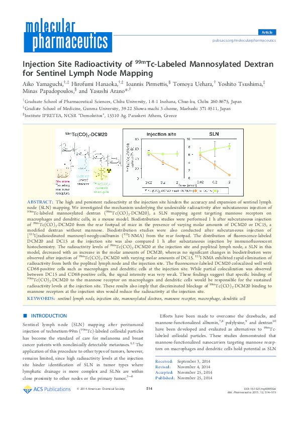 (PDF) Injection Site Radioactivity of 99m Tc-Labeled Mannosylated ...