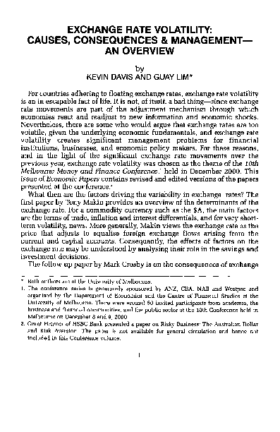 (PDF) EXCHANGE RATE VOLATILITY: CAUSES, CONSEQUENCES & MANAGEMENT-AN ...