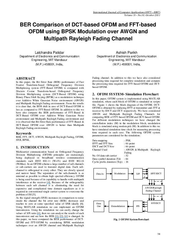 (PDF) BER comparison of DCT-OFDM and DFT-OFDM for different modulation techniques in multipath ...