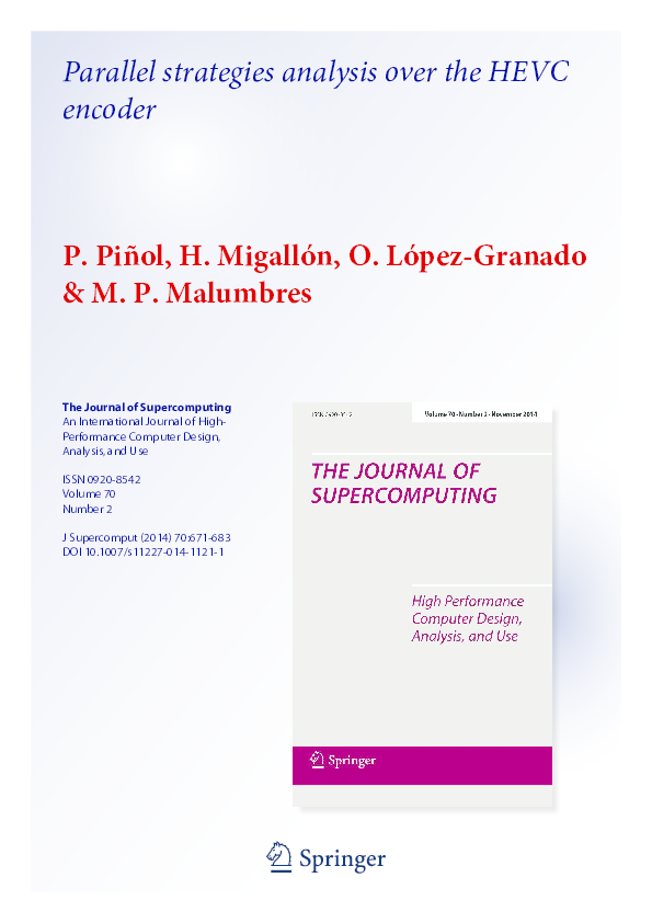Pdf Parallel Strategies Analysis Over The Hevc Encoder