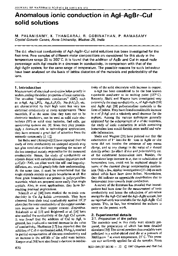 (PDF) Anomalous ionic conduction in Agl-AgBr-Cul solid solutions