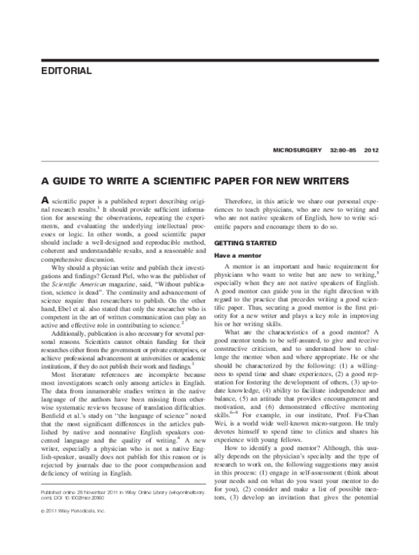 (PDF) A guide for paper writing