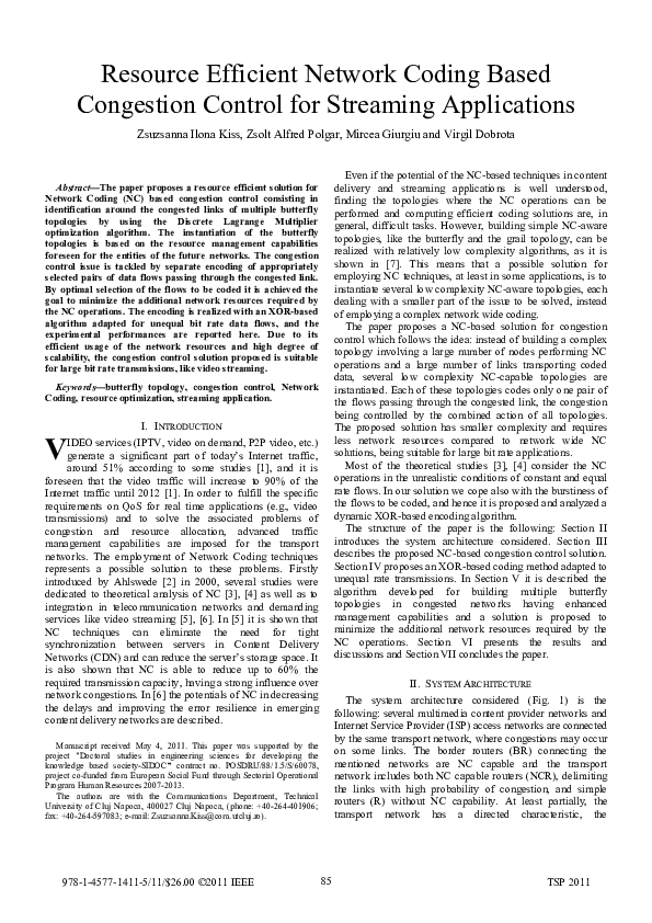 (PDF) Efficient NC-Based Congestion Control for Streaming