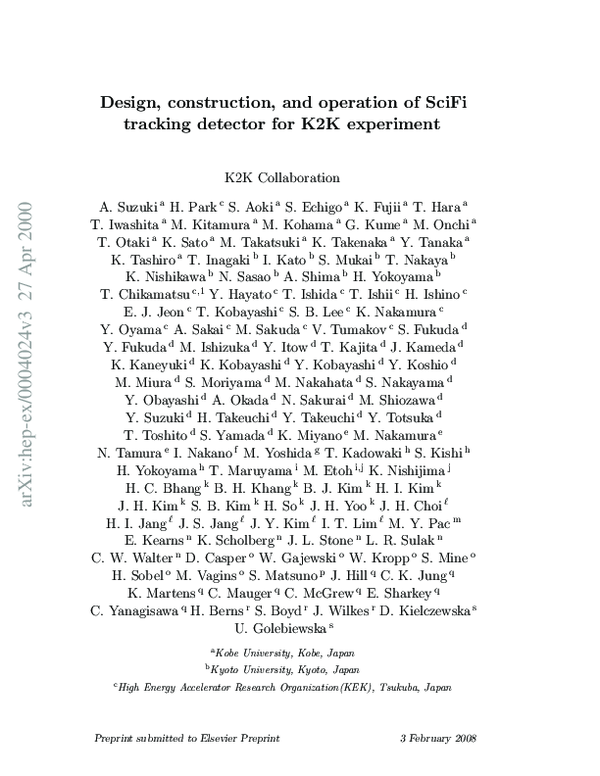 (PDF) Design, construction, and operation of SciFi tracking detector ...
