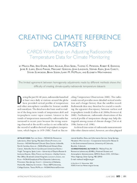 (PDF) Creating Climate Reference Datasets: CARDS Workshop on Adjusting ...