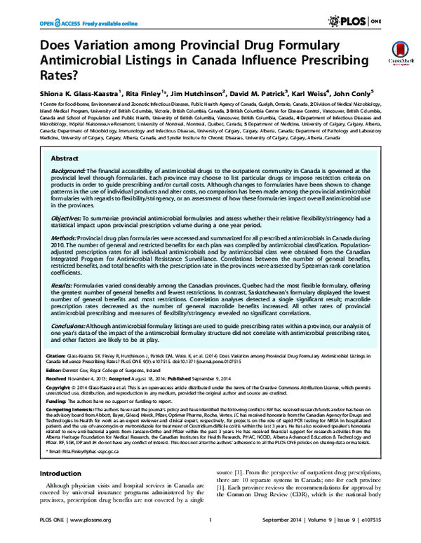 (PDF) Effect of formulary policy decisions on antimicrobial drug ...