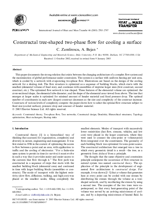 (PDF) Constructal tree-shaped two-phase flow for cooling a surface