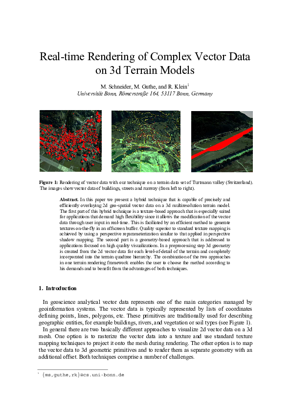 Pdf Real Time Rendering Of Complex Vector Data On 3d Terrain Models