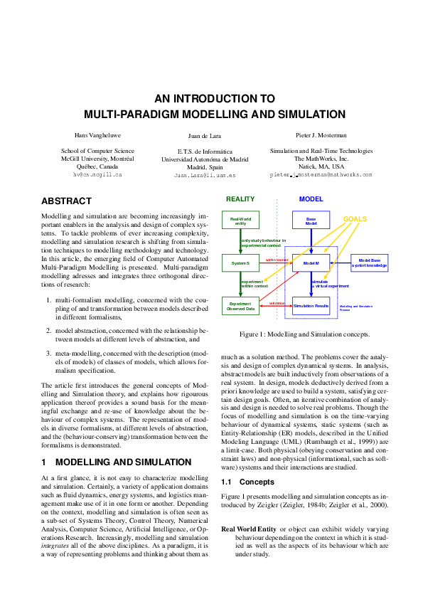 (PDF) An introduction to multi-paradigm modelling and simulation