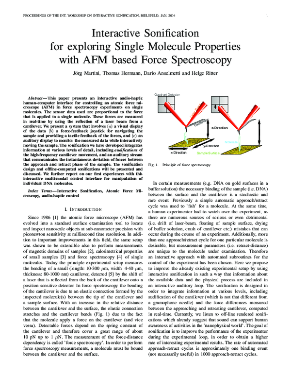 (PDF) Interactive Sonification for exploring Single Molecule Properties with AFM based Force ...
