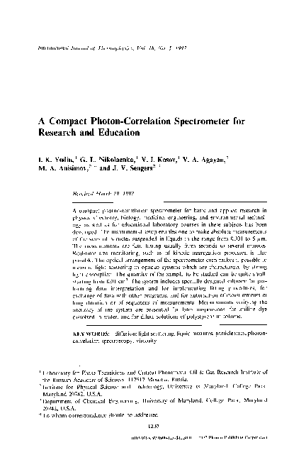 (PDF) A compact photon-correlation spectrometer for research and education