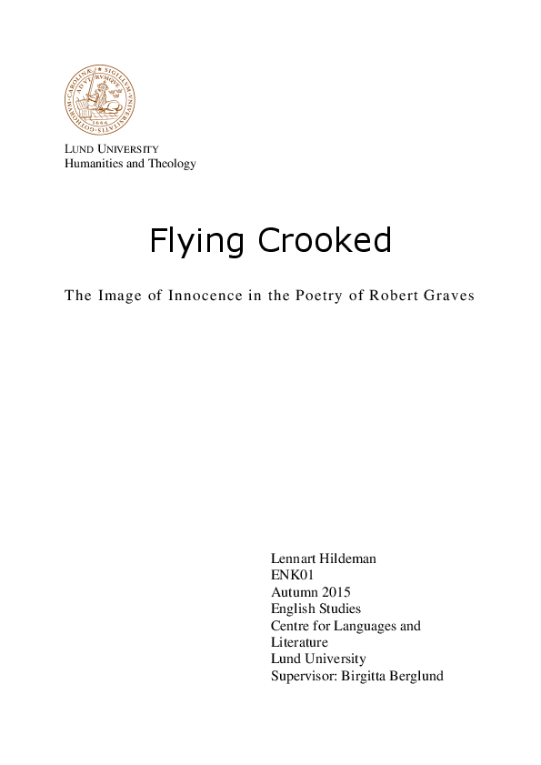 (PDF) Flying Crooked The Image of Innocence in the Poetry of Robert Graves