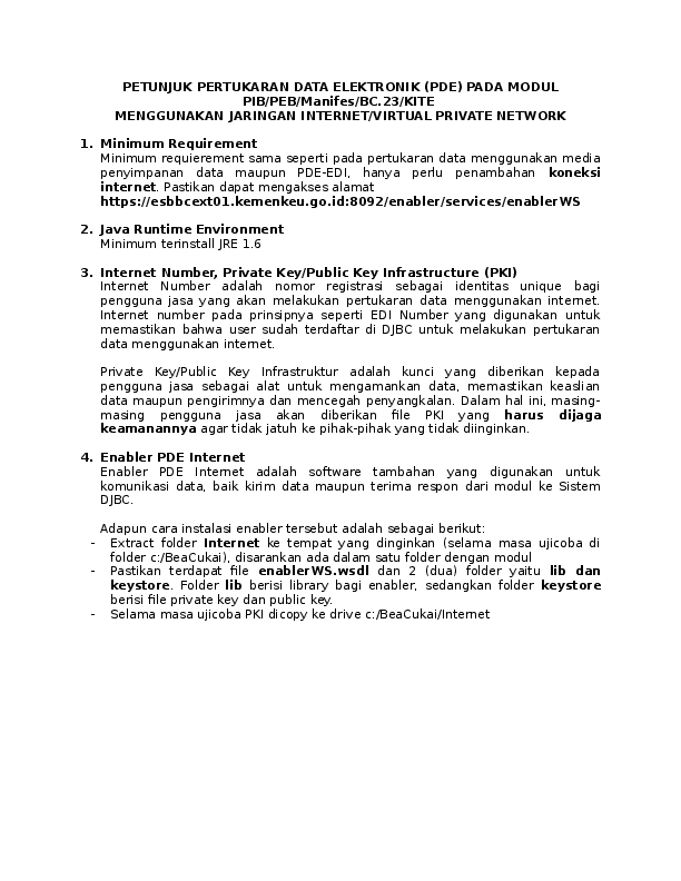 (DOC) PETUNJUK PERTUKARAN DATA ELEKTRONIK