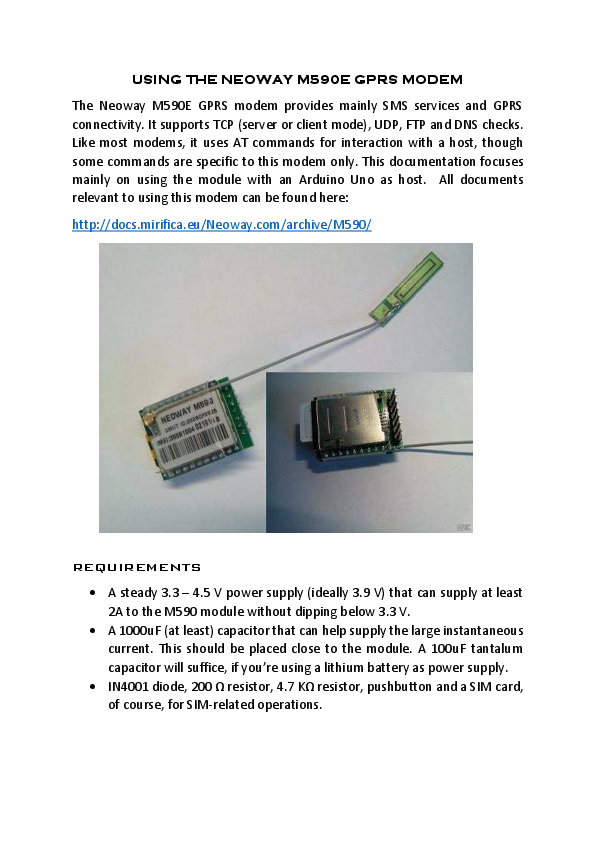 (PDF) Neoway M590E GPRS Modem with Arduino Uno
