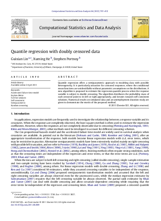 (PDF) Quantile regression with doubly censored data