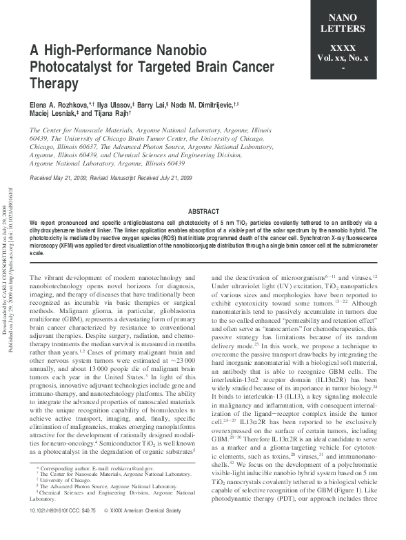 (PDF) A High-Performance Nanobio Photocatalyst for Targeted Brain ...